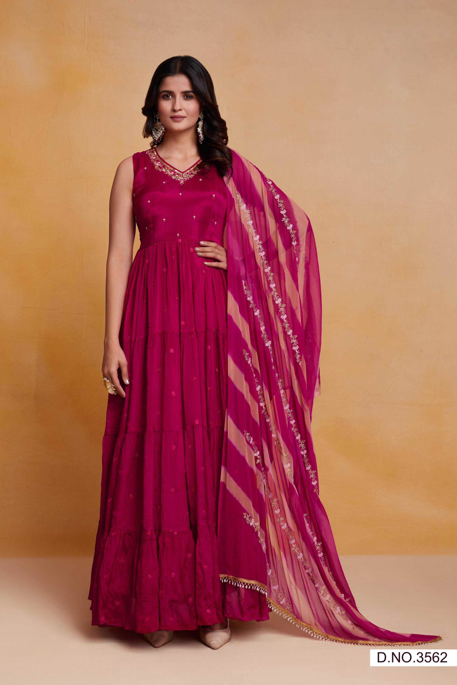Maroon Color Party Wear Designer Gown :: ANOKHI FASHION