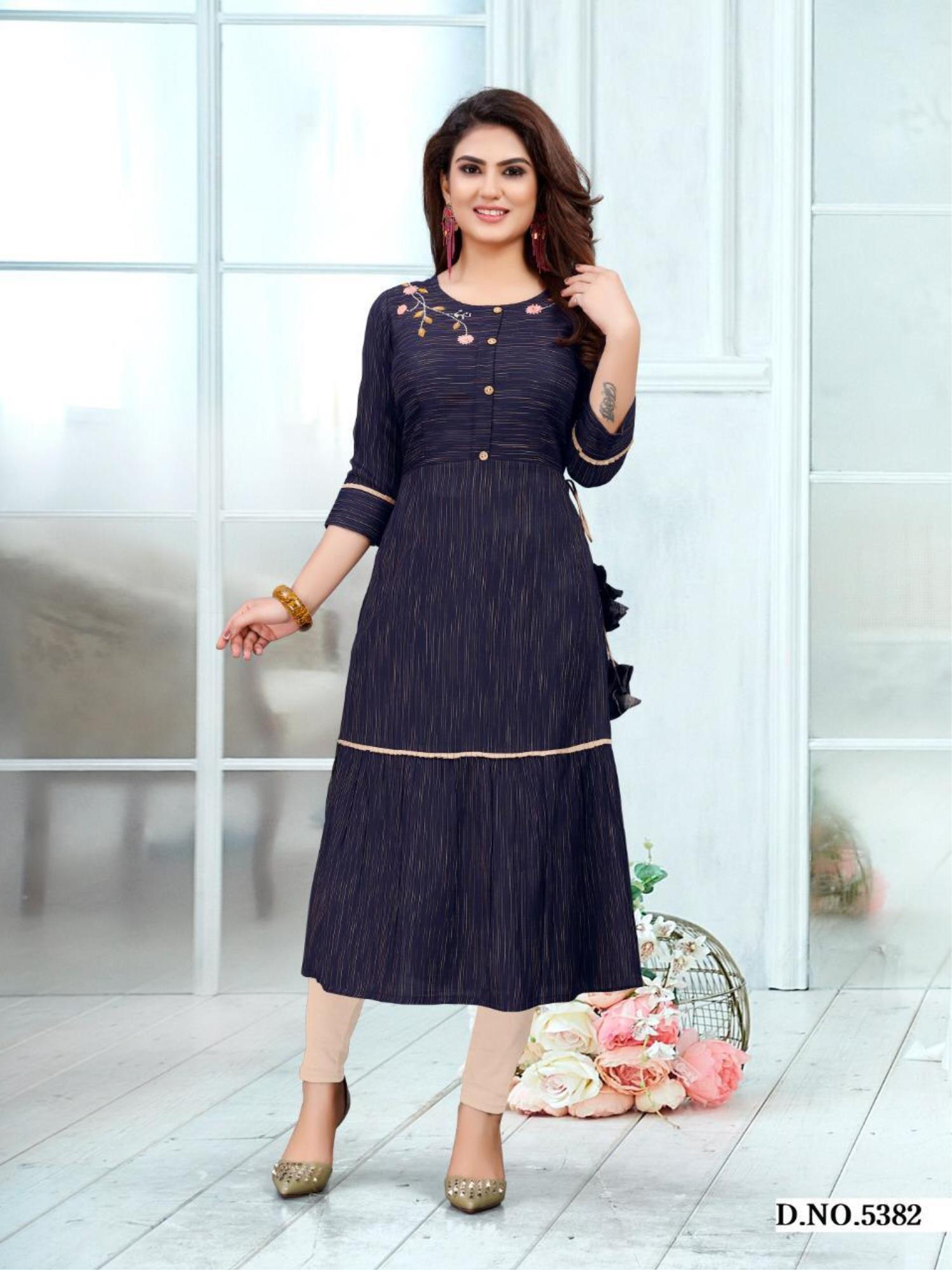 Navy Blue Color Casual wear kurti :: ANOKHI FASHION