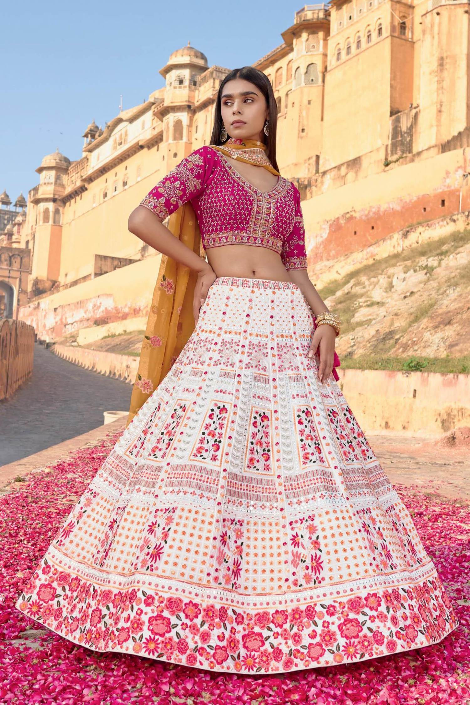 Rani Color Wedding Collection Designer Lehenga Choli ANOKHI FASHION rani-color-wedding-collection-designer-lehenga-choli-anokhi-fashion