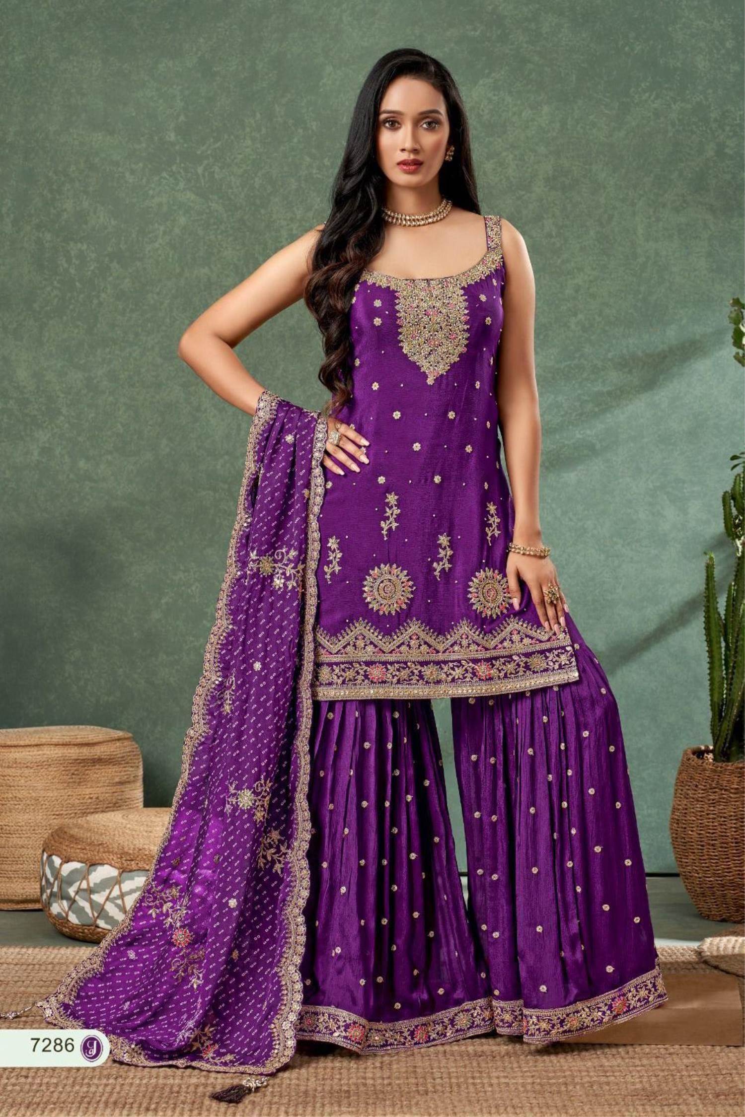 Purple Color Party Wear Designer Indo-Western Plazo Suit :: ANOKHI FASHION Purple Color Party Wear Designer Indo-Western Plazo Suit :: ANOKHI FASHION