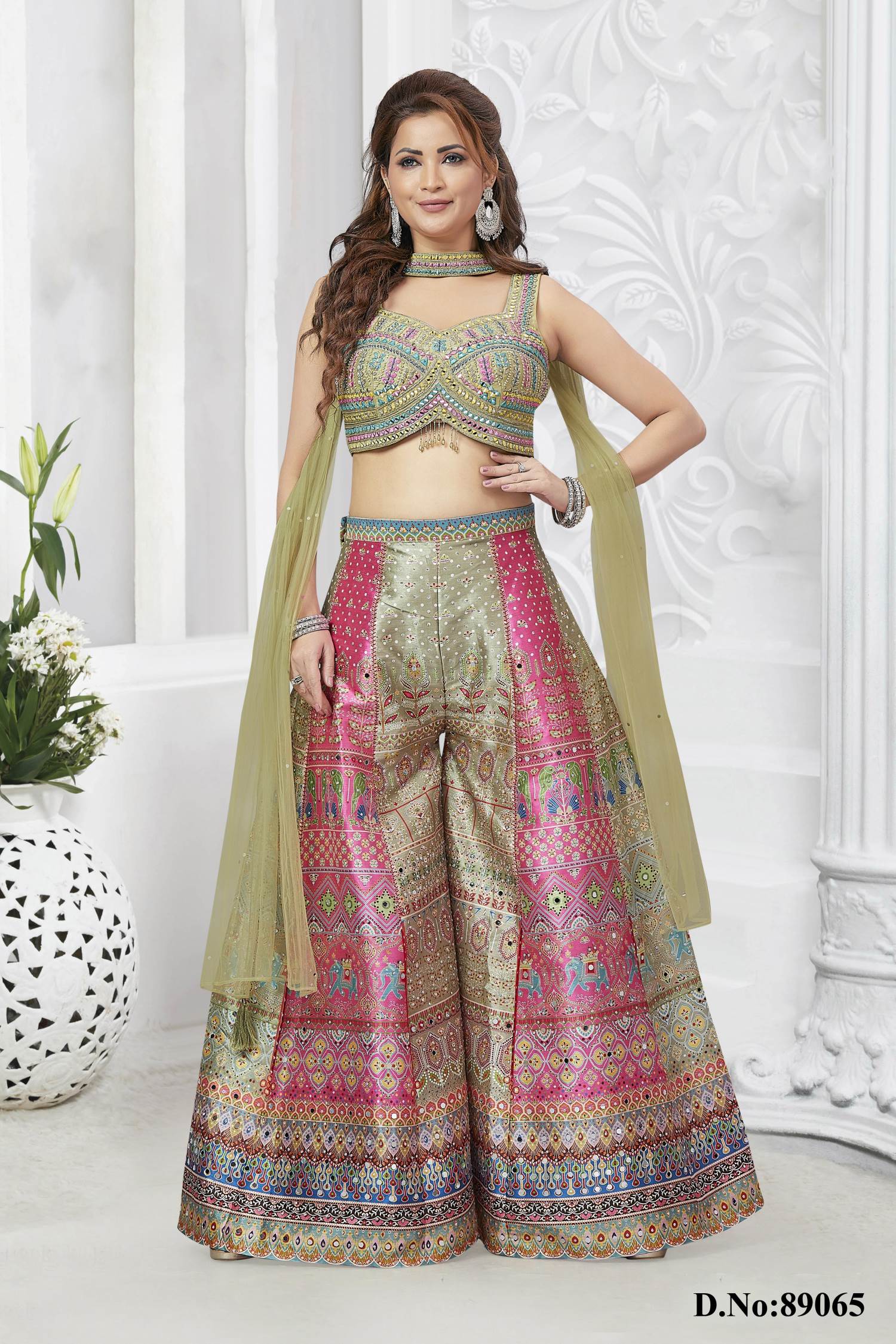 Multi Color Party Wear Designer Indo-Western Plazo With Choli :: ANOKHI ...