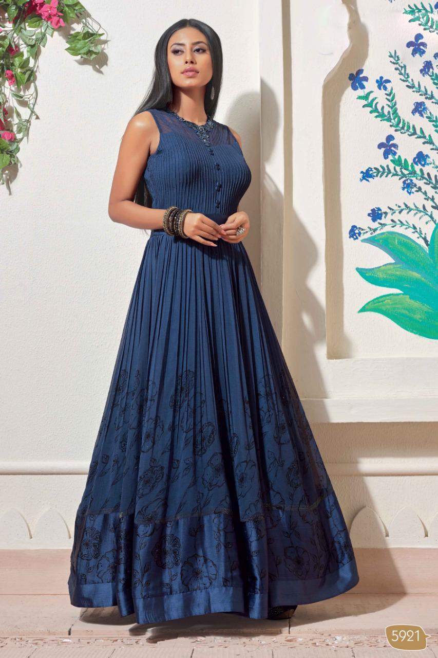 Blue Color Party Wear Gown :: ANOKHI FASHION