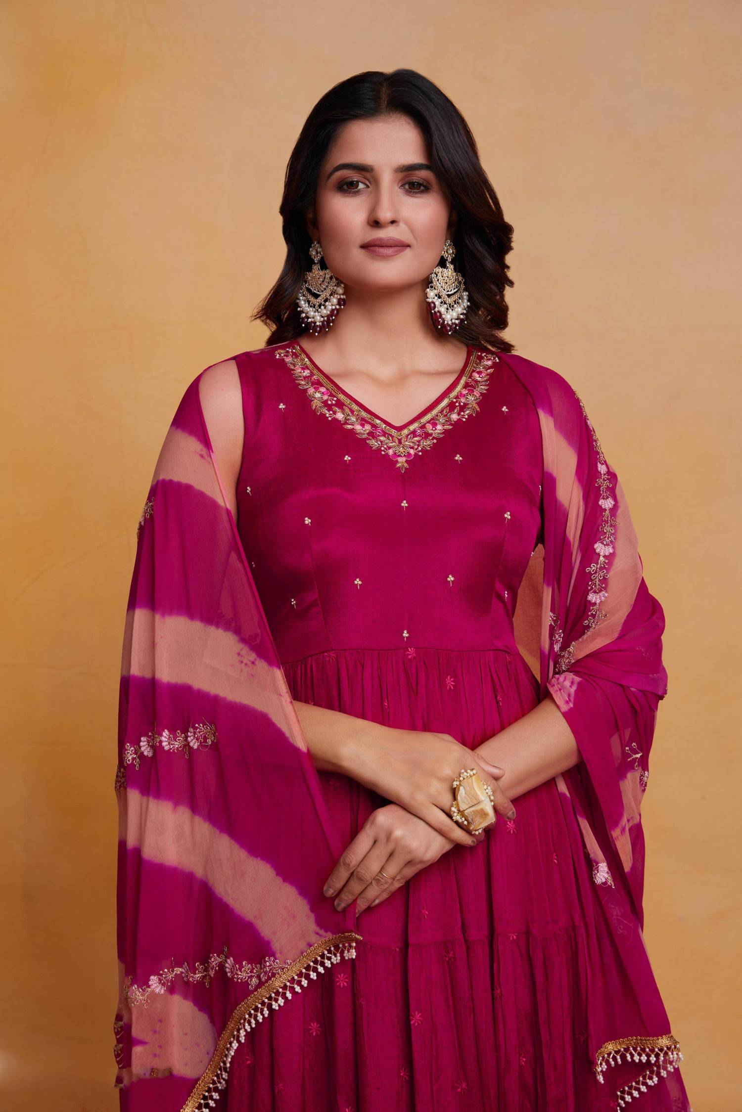 Maroon Color Party Wear Designer Gown :: ANOKHI FASHION