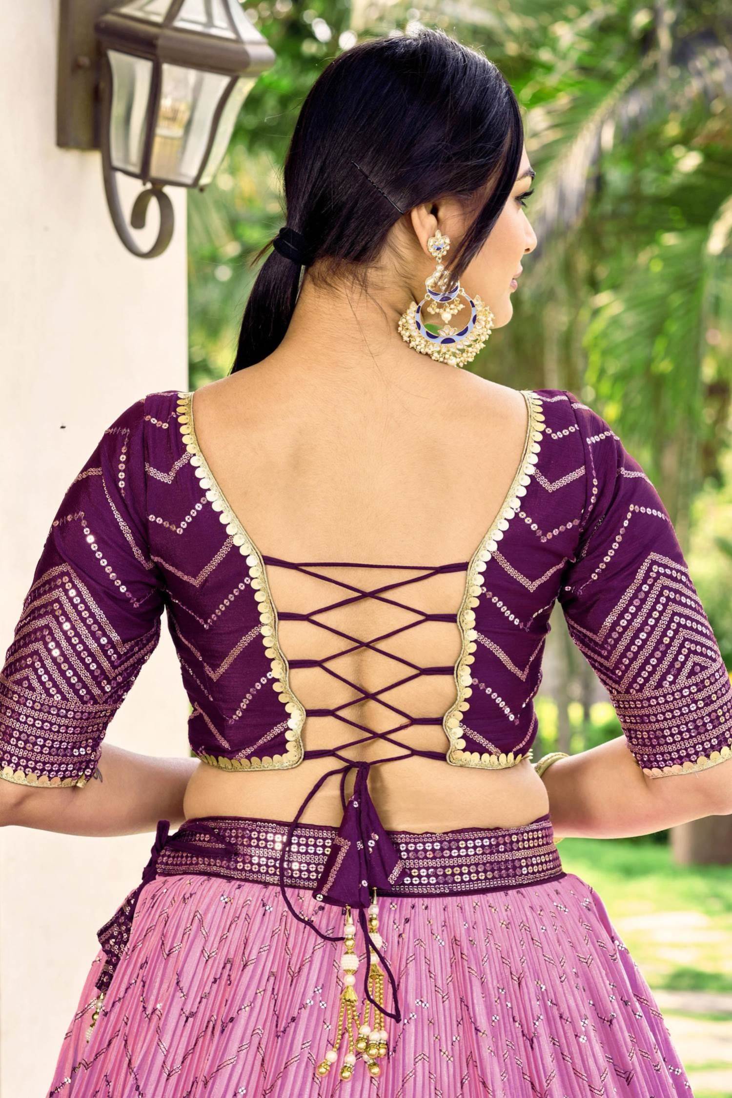 Purple Color Wedding Collection Designer Semi-Stich Lehenga Choli ...